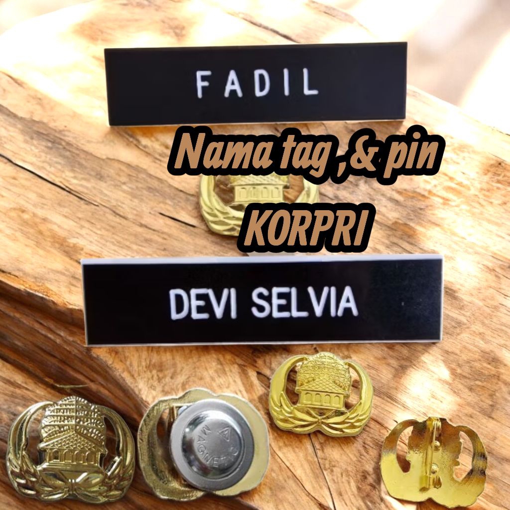 Jual NAME TAG/NAMA DADA +PIN KORPRI paket hemat | Shopee Indonesia