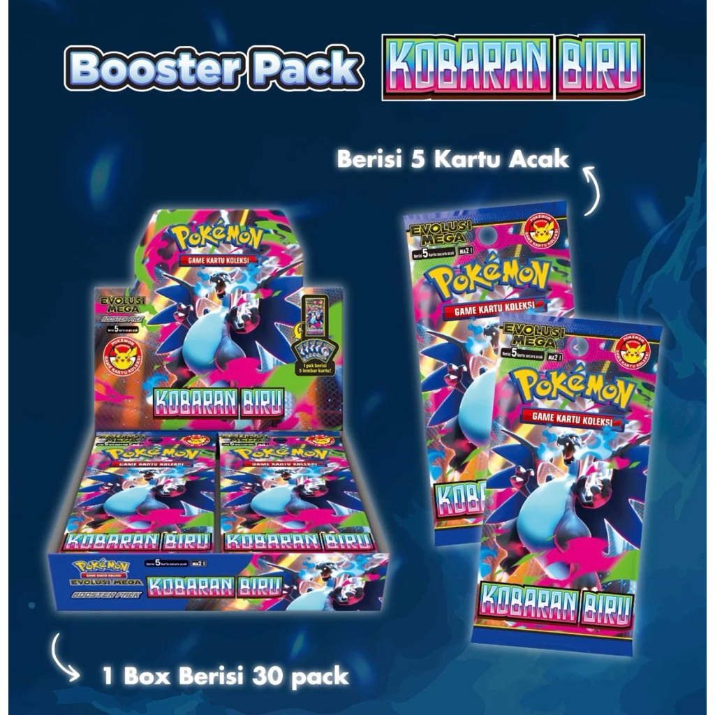 Jual TCG pokemon kobaran biru booster pack isi 5 kartu bahasa indonesia ...