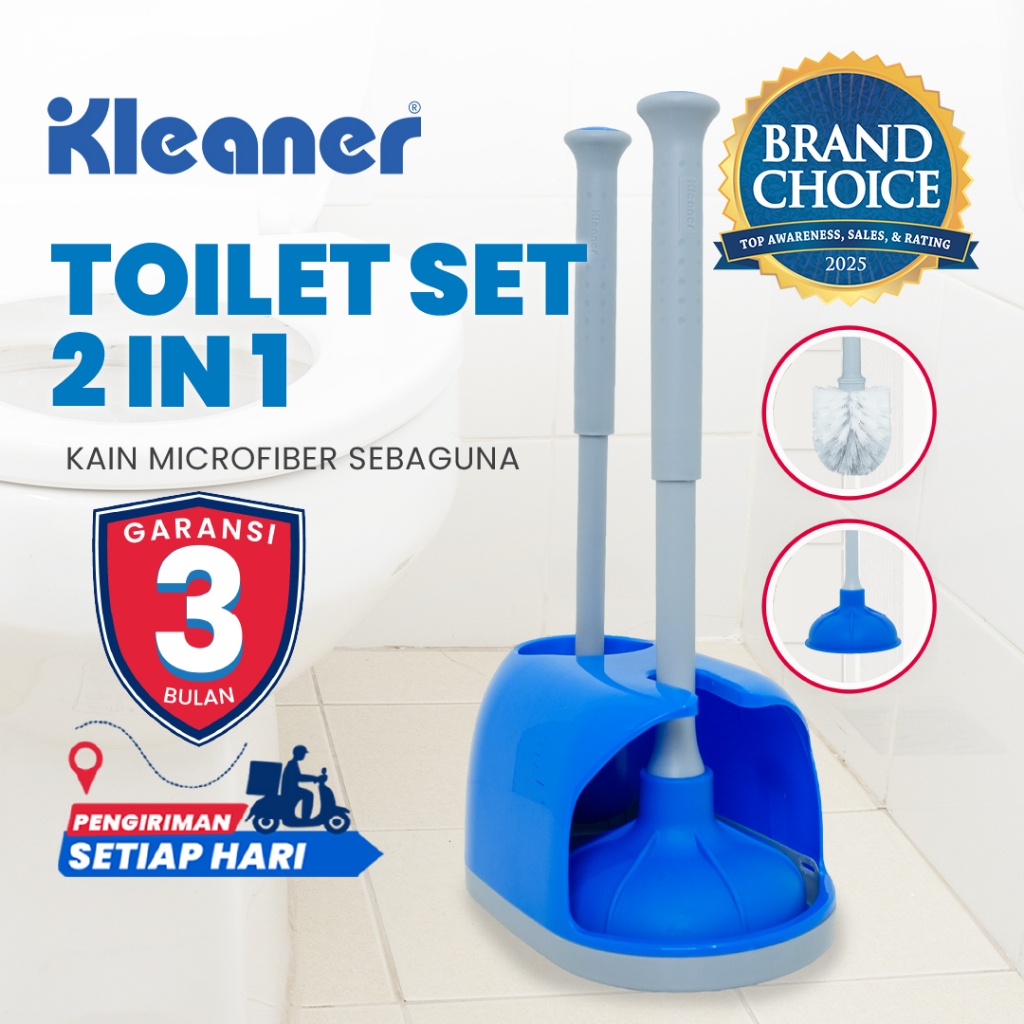 Jual Kleaner Sikat Kloset Dengan Wadah 1 Set dengan Kop Sedot WC Kloset ...