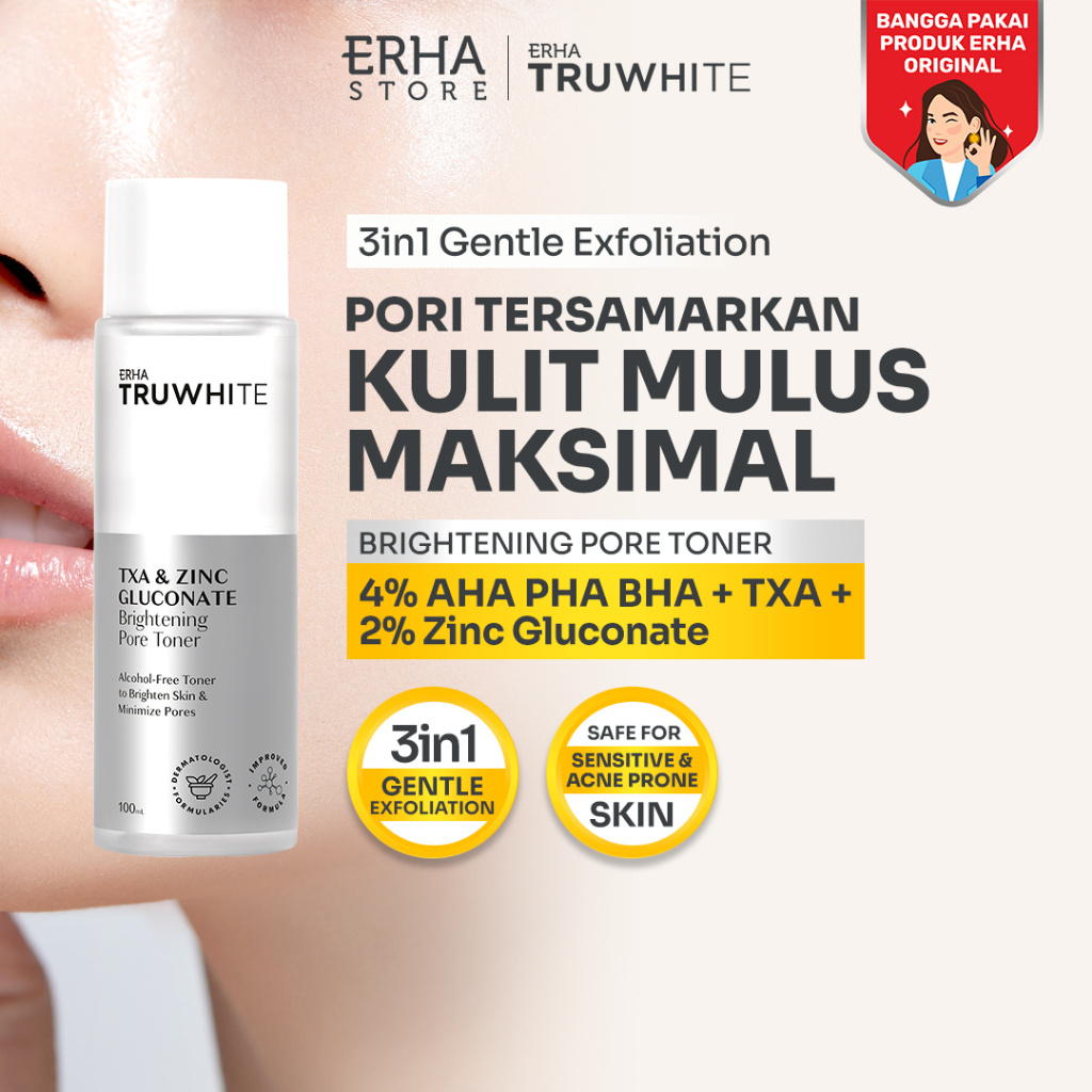 Jual ERHA Truwhite TXA & Zinc Gluconate Brightening Pore Toner 100 mL ...