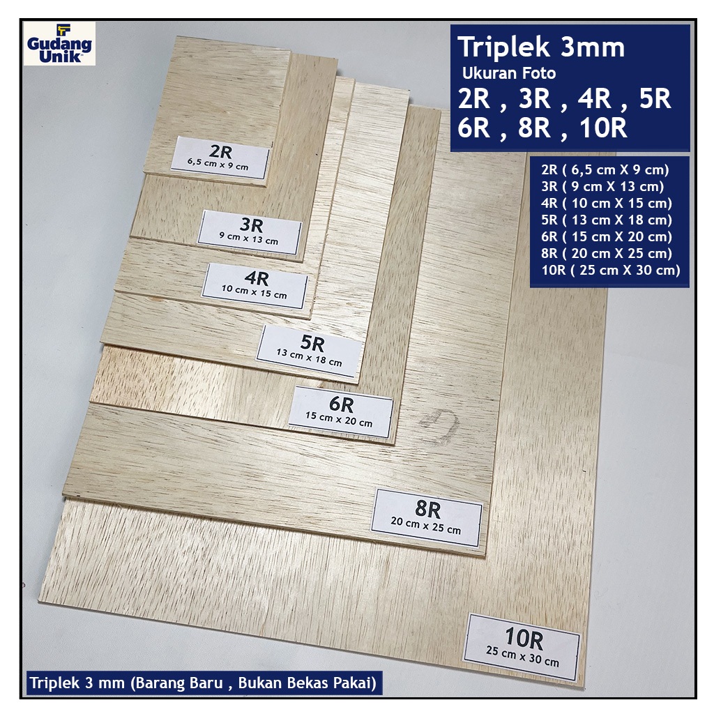 Jual Triplek 3mm Ukuran Foto 2R, 3R, 4R / Triplek 3mm Eceran Baru dan ...