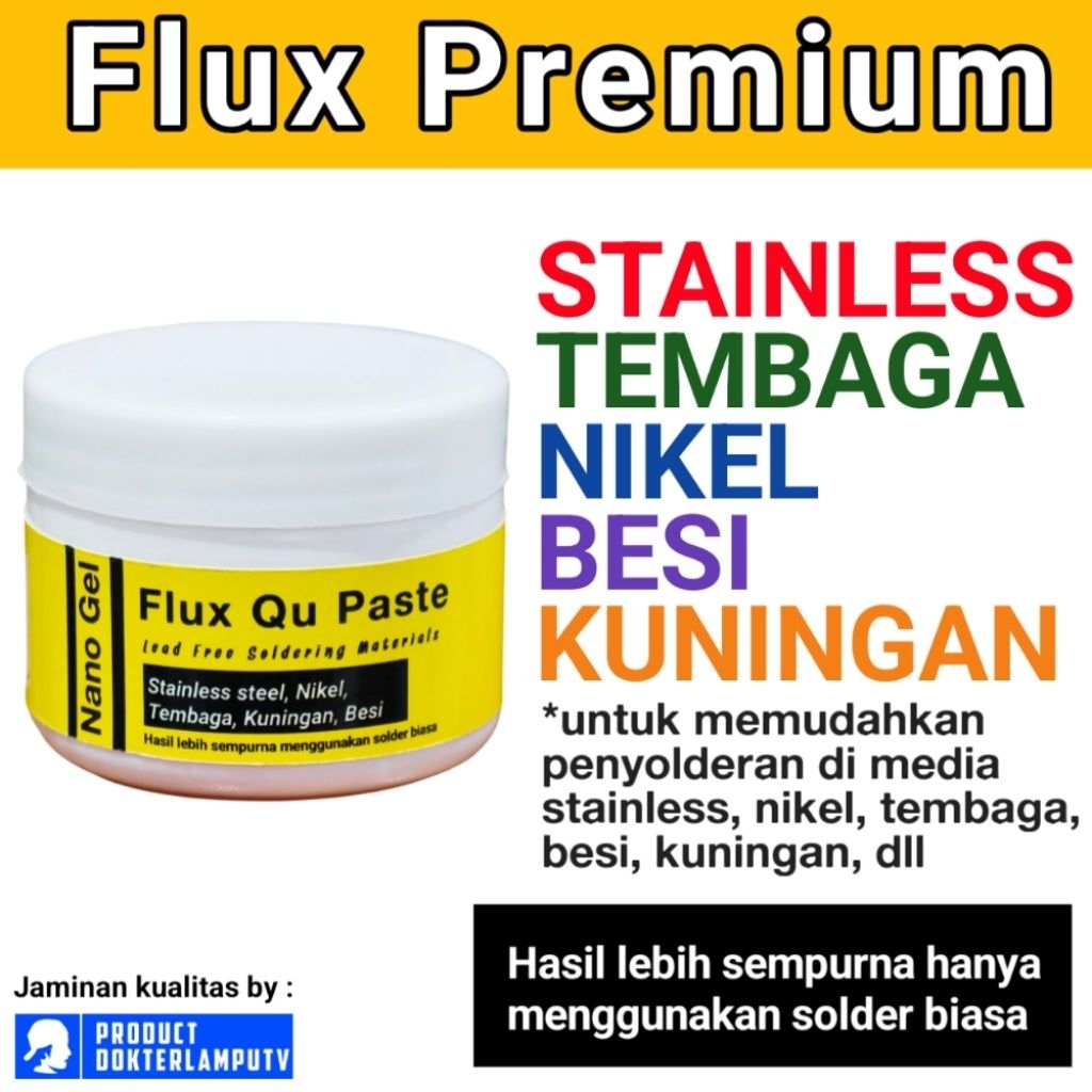 Jual Flux Qu Pasta Flux Pasta Solder Perekat Stainless Steel Nikel Besi ...