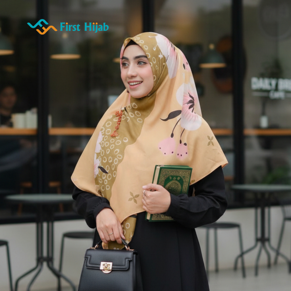 Jual FIRST HIJAB - Alisha Hijab Segiempat 115x115 cm Bahan Katun Voal ...