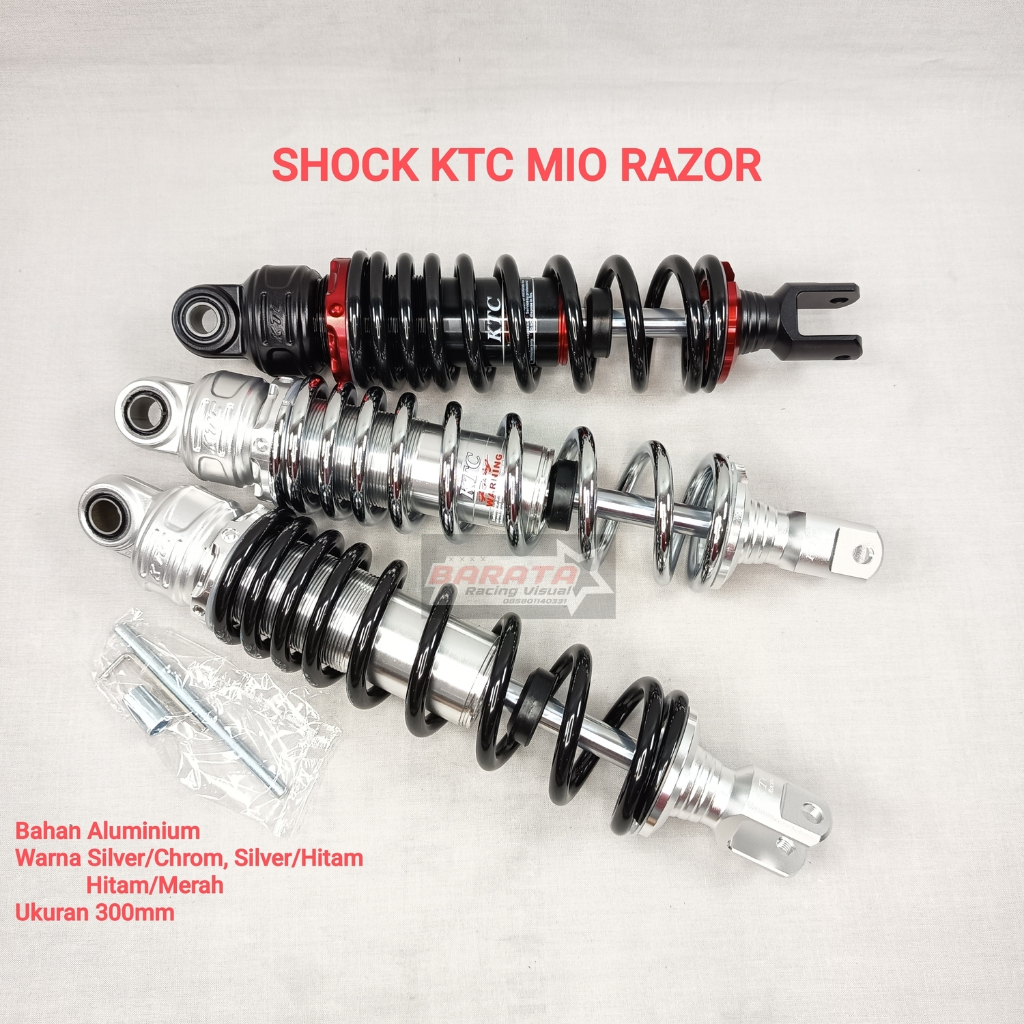 Jual SHOCK KTC MOTOR MIO RAZOR HITAM/MERAH,SILVER/CHROME,SILVER/HITAM ...