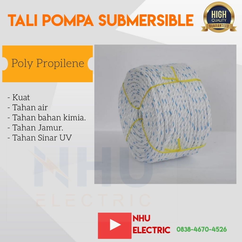 Jual Tali Khusus Pompa Submersible 10mm | Shopee Indonesia