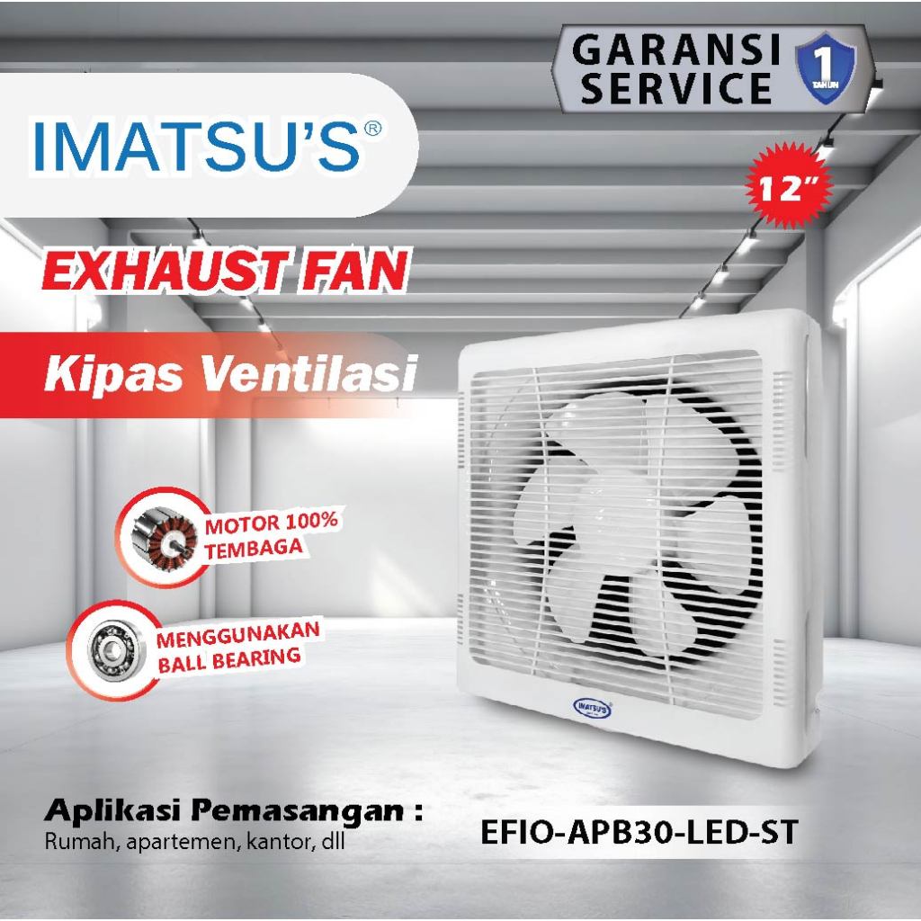 Jual EXHAUST FAN / KIPAS DINDING/Imatsu Eksos Fan EFIO 12 Inch Eksos ...