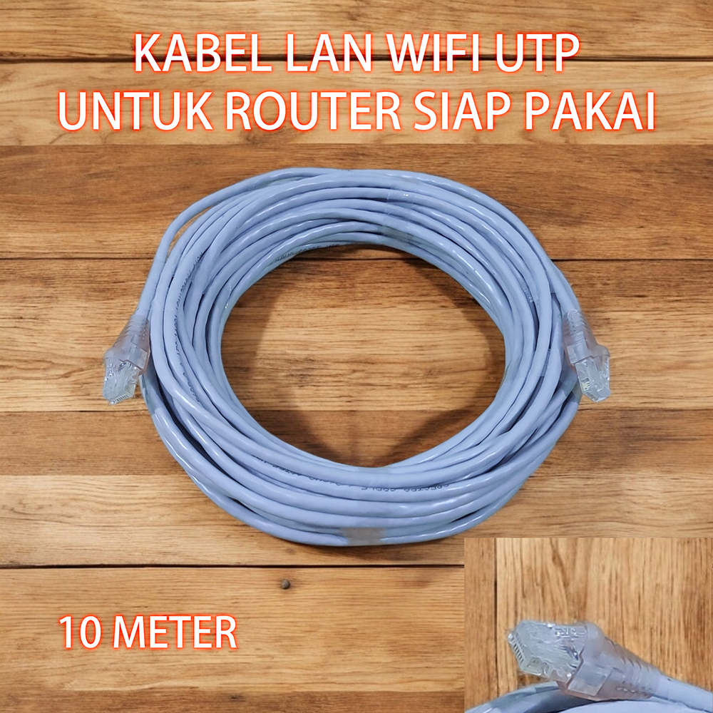 Jual Kabel LAN INDOOR UTP Wifi Panjang 10m Router Modem Cat5e 10 Meter ...