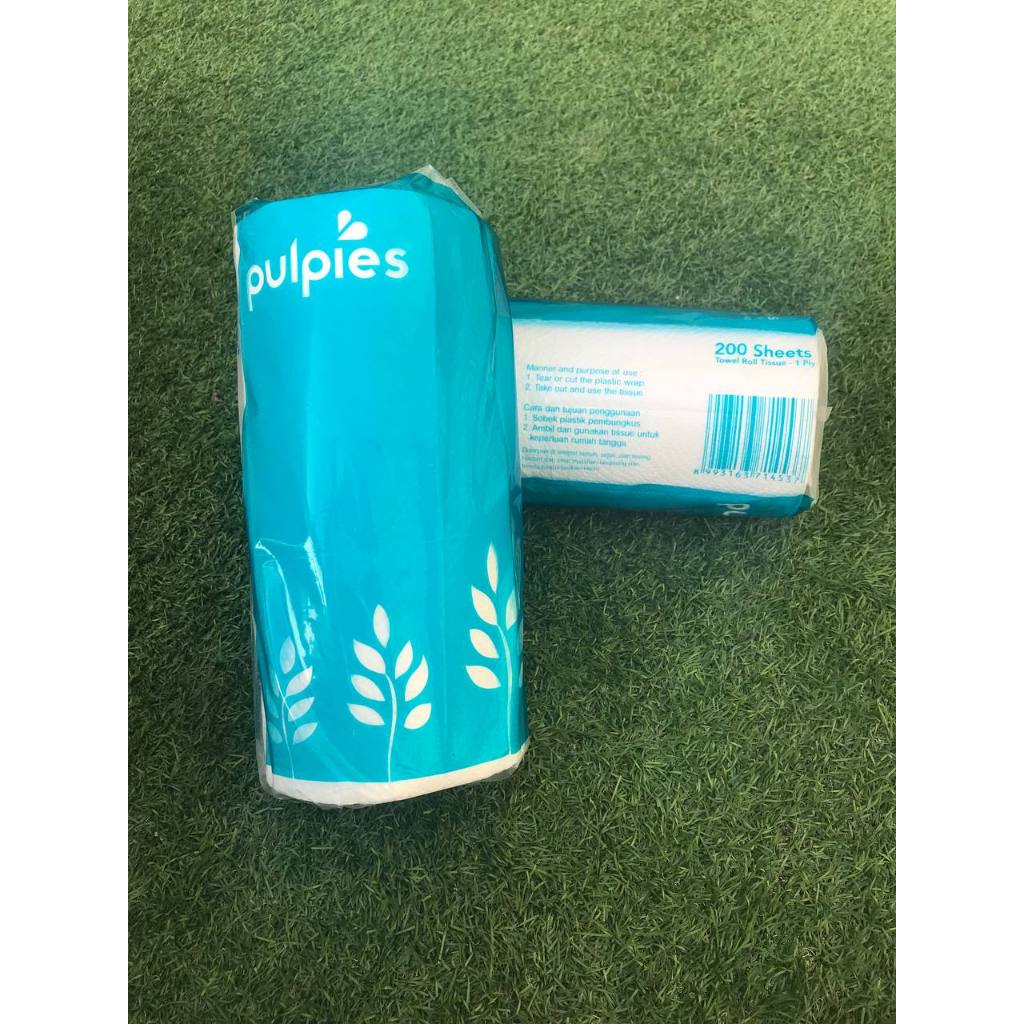 Jual Pulpies Tissue Dapur Single Pack - Kitchen Towel Roll, 1 Ply, 200 ...