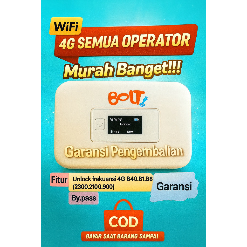 Jual Modem wifi 4G unlock all operator suport by.u / live on modem bolt ...