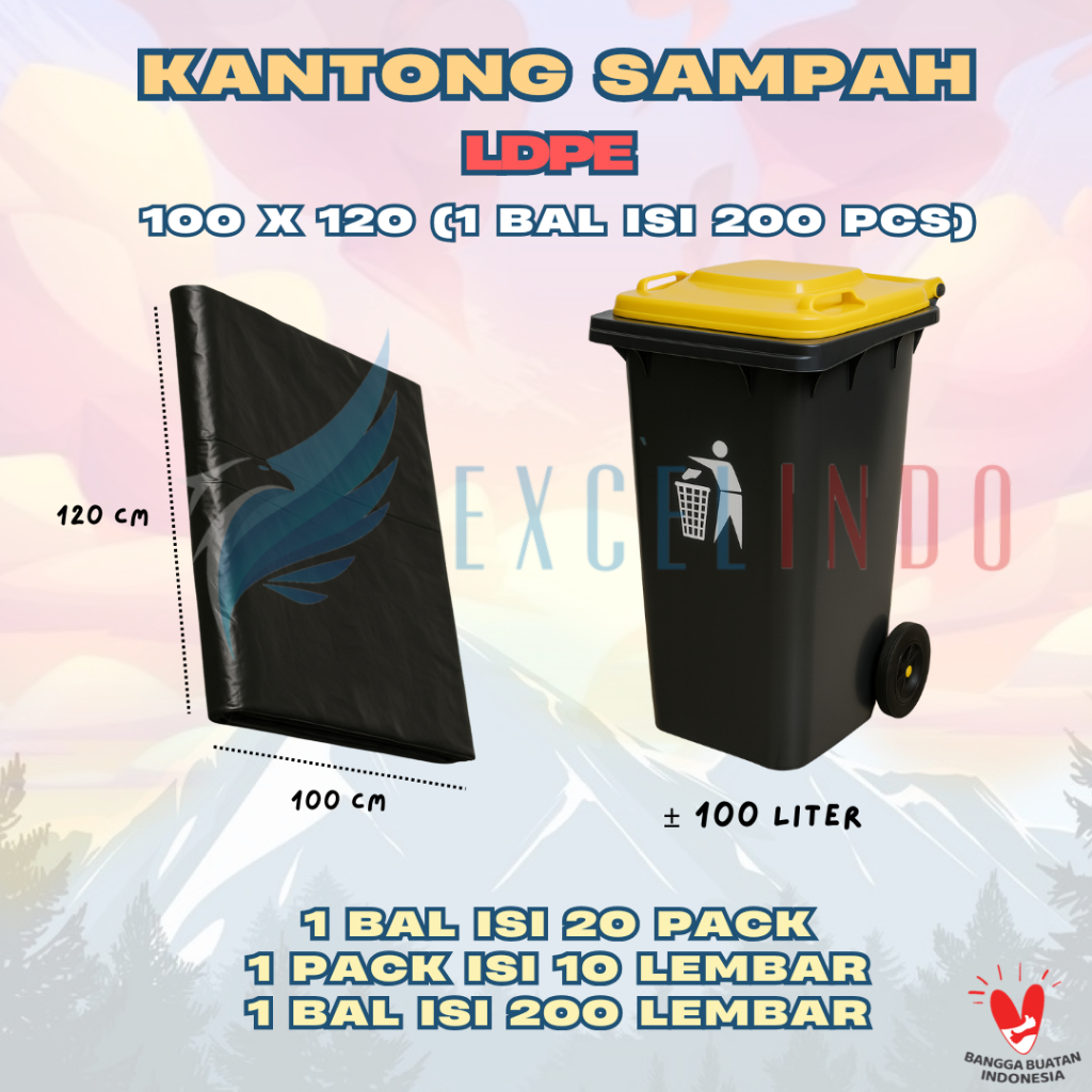Jual (1 Bal Isi 200 pcs) Excelindo Kantong Sampah / Plastik Sampah ...