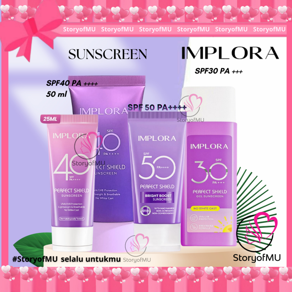 Jual IMPLORA Perfect Shield Sunscreen SPF40 PA50ml | Gel Sunscreen ...