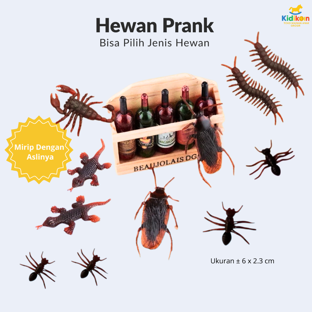 Jual KIDIKOIN Mainan Anak Hewan Prank / Kecoa Palsu / Cicak Kelabang ...