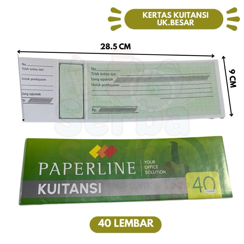 Jual Kertas Kwitansi Besar Paperline 40 Lembar | Buku Kuitansi Ukuran ...