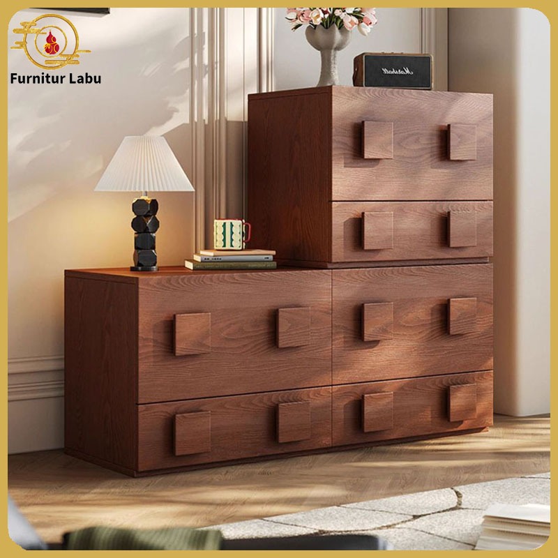 Jual Set lemari TV bergaya vintage Carmen, lemari penyimpanan modern ...