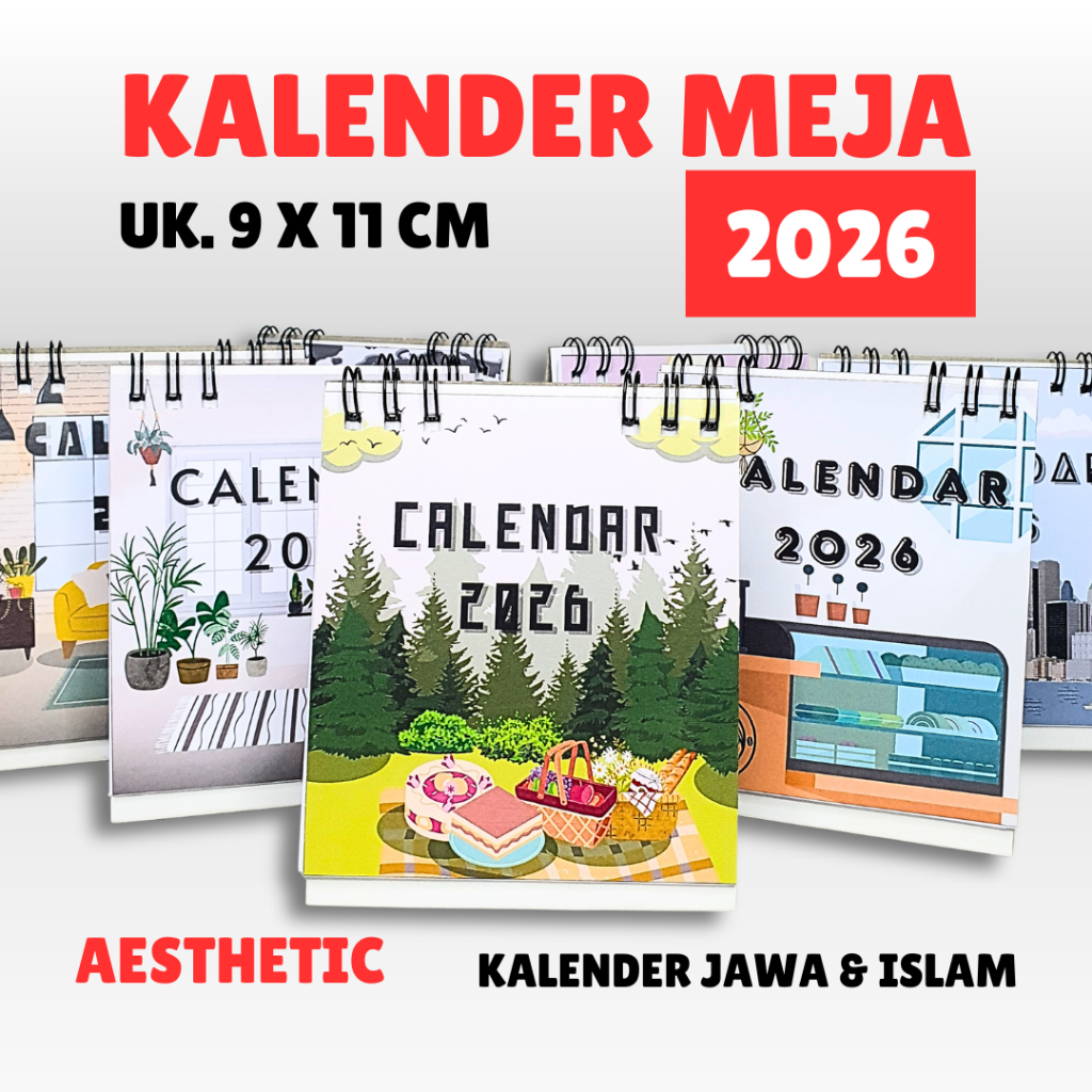 Jual AESTHETIC Kalender Meja/Kalender Duduk Mini 2026 ada Tanggal Jawa ...