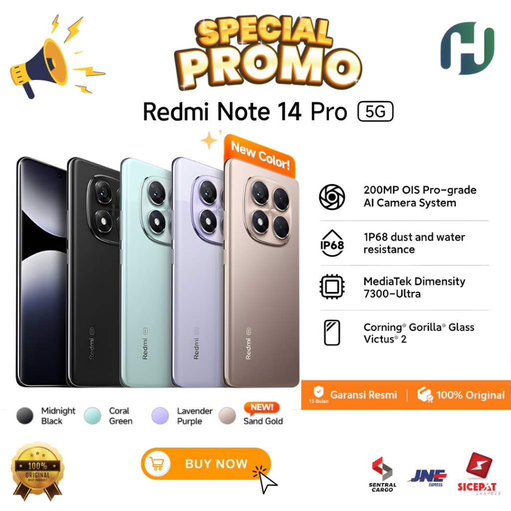 Jual NEW Xiaomi Redmi Note 14 Pro 5G | 8GB 256GB / 12GB 512GB | 200MP ...
