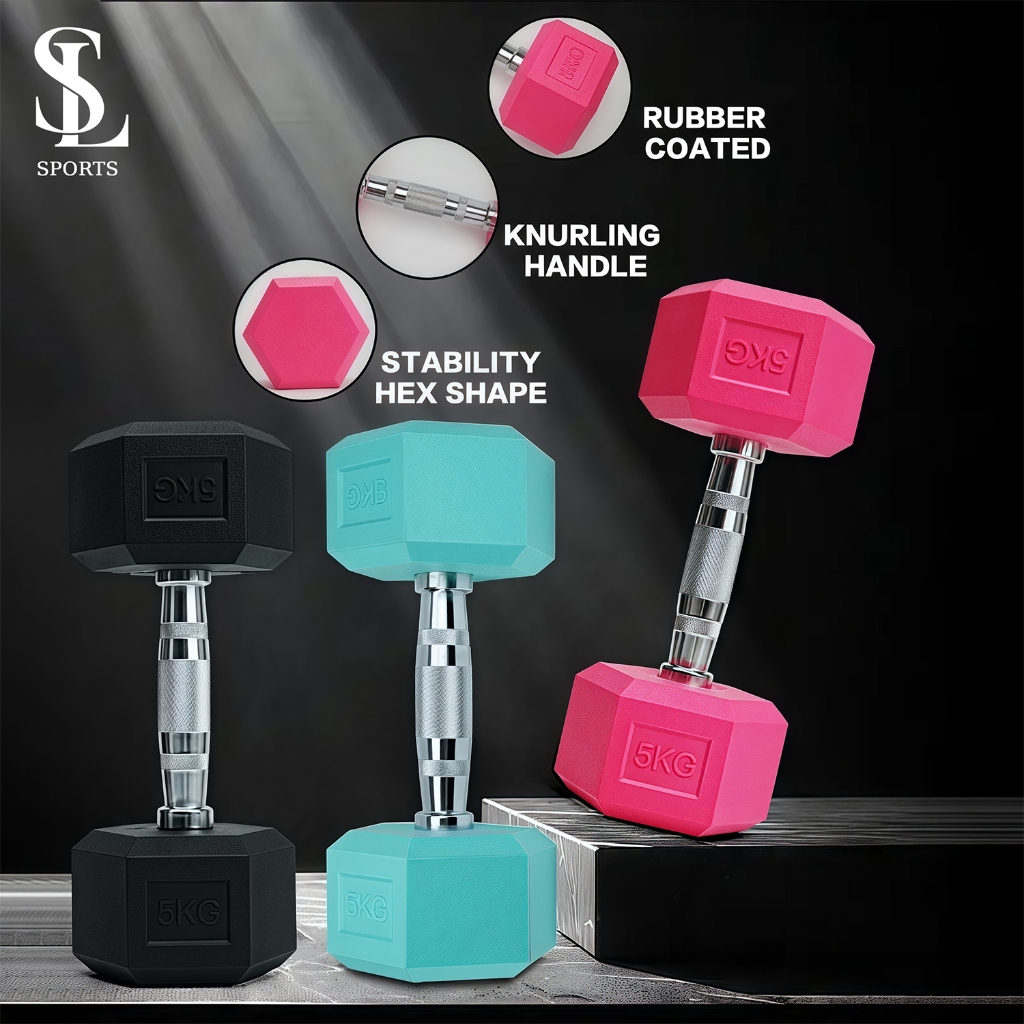 Jual OA28 dumbbell besi dumbbell besi cor dumbbell hexagonal alat ...