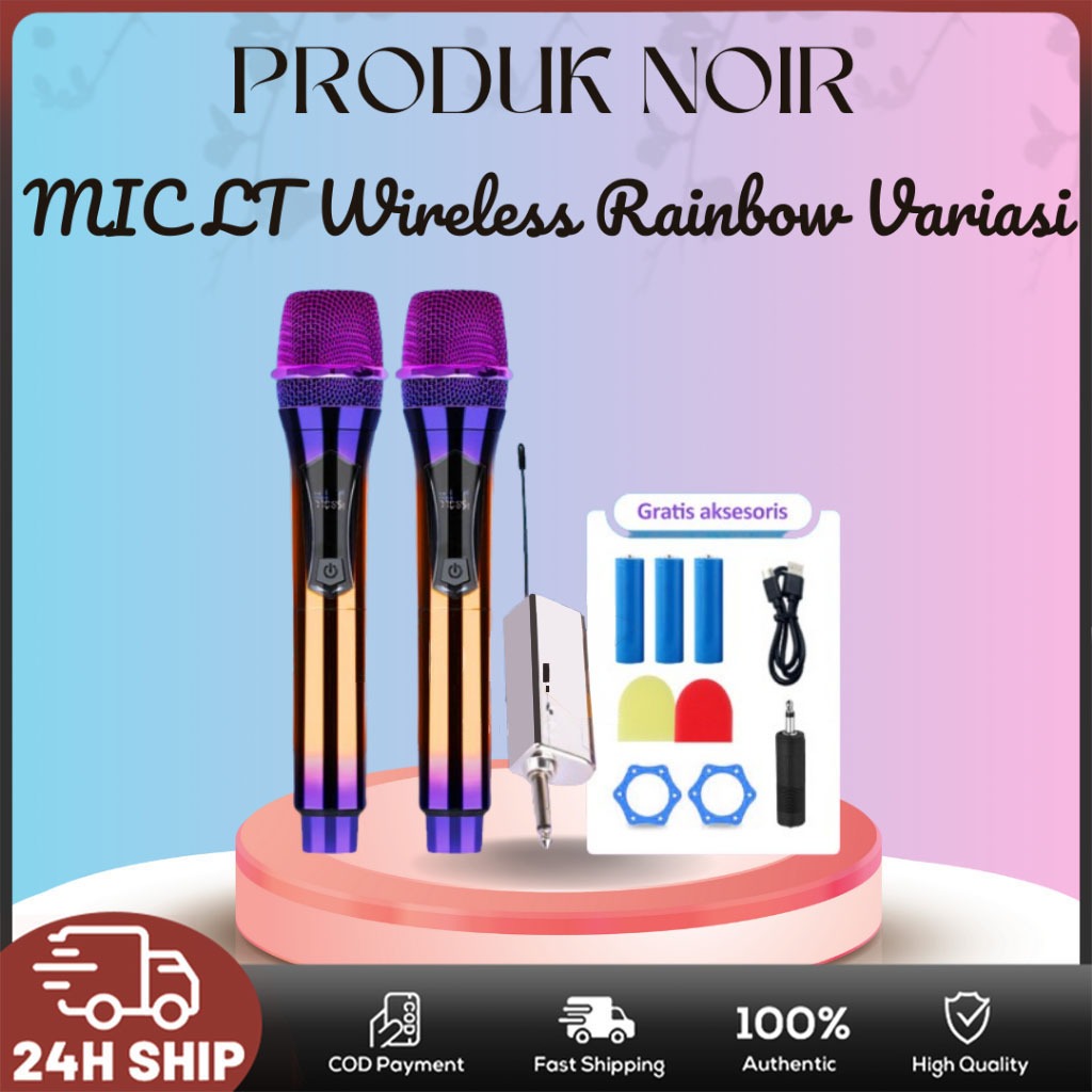 Jual Mic Wireless Karaoke Rainbow Single Mic Double Mic Variasi ...