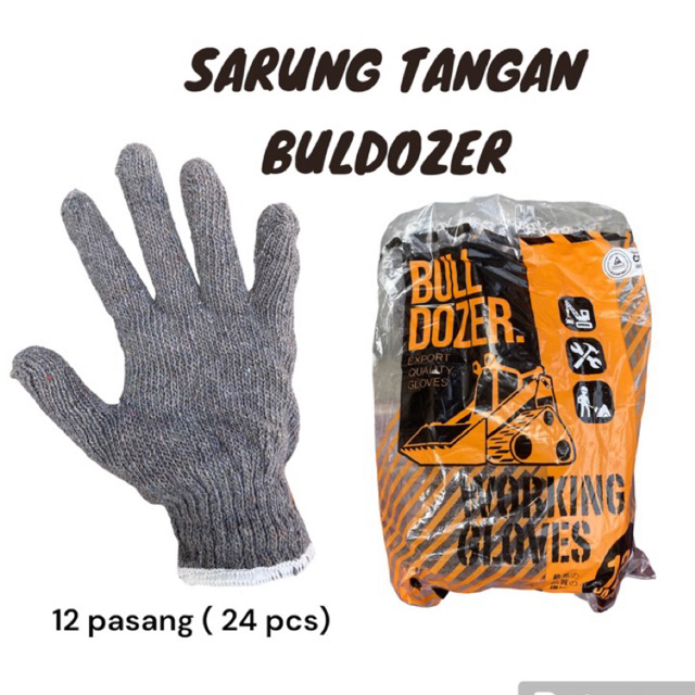 Jual SARUNG TANGAN ABU BULLDOZER/Sarung Tangan Kerja Rajut Bulldozer ...