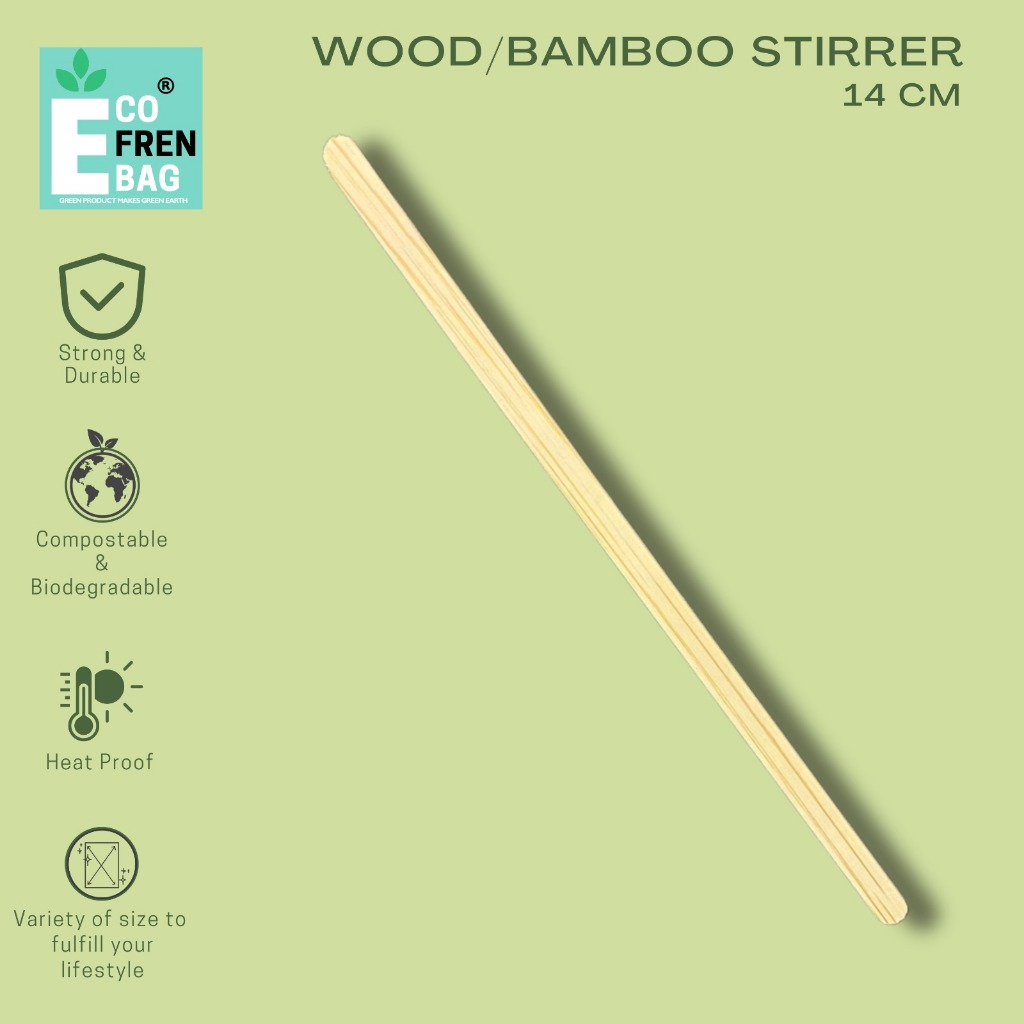 Jual ECOFRENBAG Stirrer Bamboo Ramah Lingkungan 14 cm | Shopee Indonesia