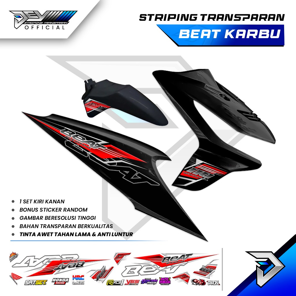 Jual STRIPING TRANSPARAN BEAT KARBU | MOTIF GARIS SIMPLE | STICKER ...