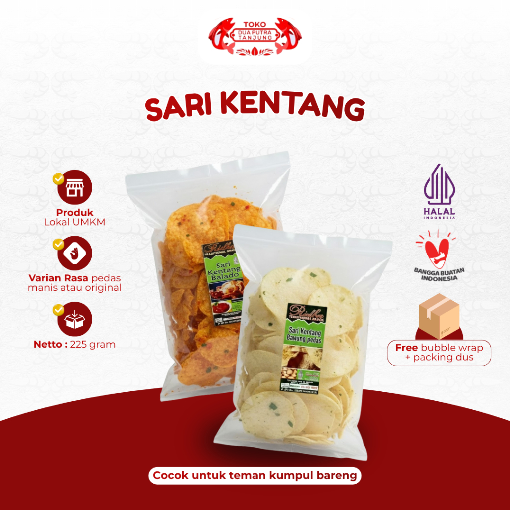 Jual Dua Putra Tanjung Sari Kentang Ridha 225gr Gruih Renyah Snack ...