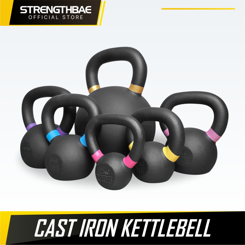 Jual Classic Kettlebell STRENGTHBAE Powder Coat Cast Iron Kettle Bell ...