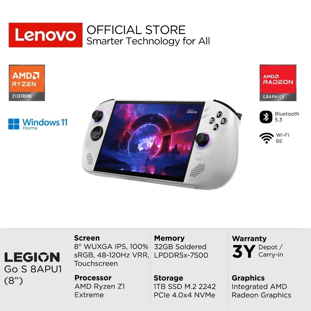 Jual Lenovo Legion Go S 8APU1 Ryzen Z1 Extreme AMD Radeon Graphics 32GB ...