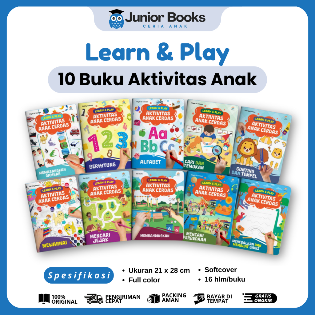 Jual (10 Buku) Paket Learn & Play Aktivitas Anak Cerdas - Activity Book ...