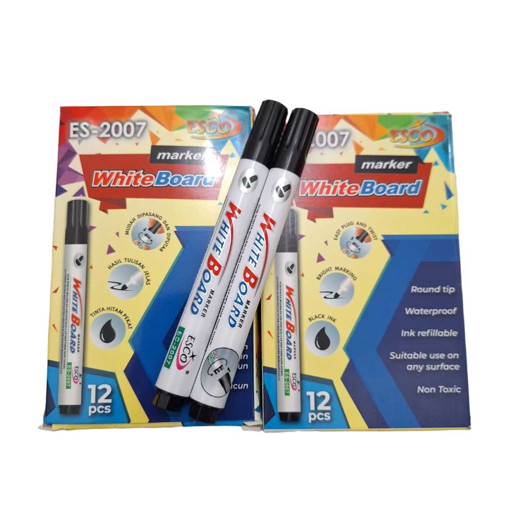 Jual (1 box) Spidol whiteboard / spidol dapat dihapus murah random ...