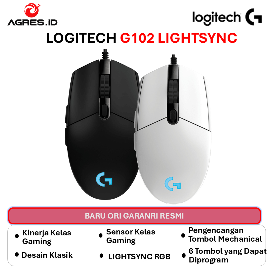 Jual LOGITECH G102 LIGHTSYNC GAMING MOUSE | Shopee Indonesia