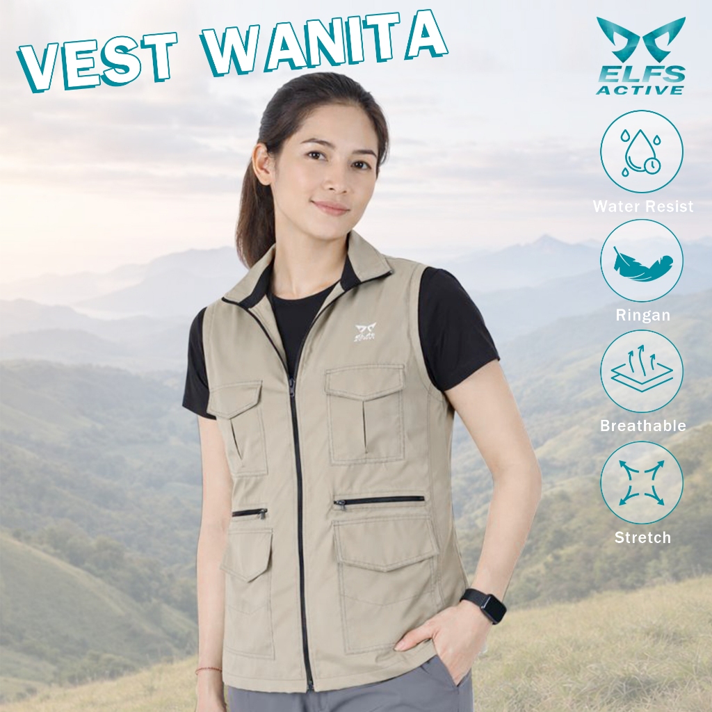 Jual Elfs Active Vest Wanita Rompi Outdoor Tactical Banyak Saku ...