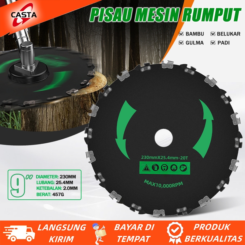 Jual CASTA Pisau Brush Cutter 20T 9 Inch Baja Mangan Tebal 2mm Lubang ...