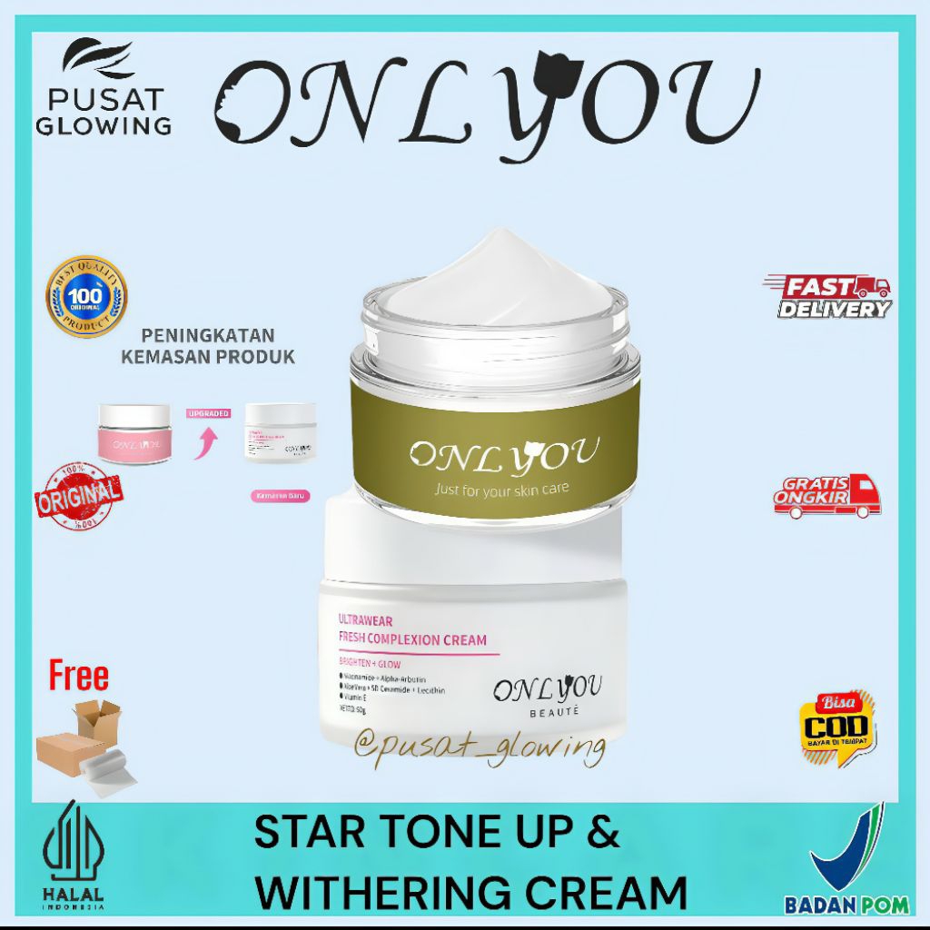 Jual ONLYOU 2 pcs Star Tone Up Cream 50ML + Whitening Essence Cream ...
