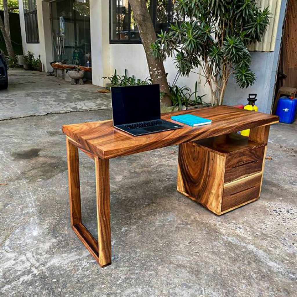 Jual meja kantor meja sekertaris meja kayu tebal meja kayu trembesi ...