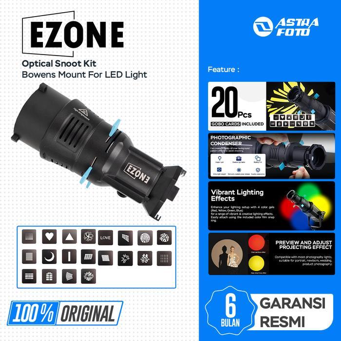 Jual EZONE Optical Snoot Kit Projector Attachment With Gobo & Color ...