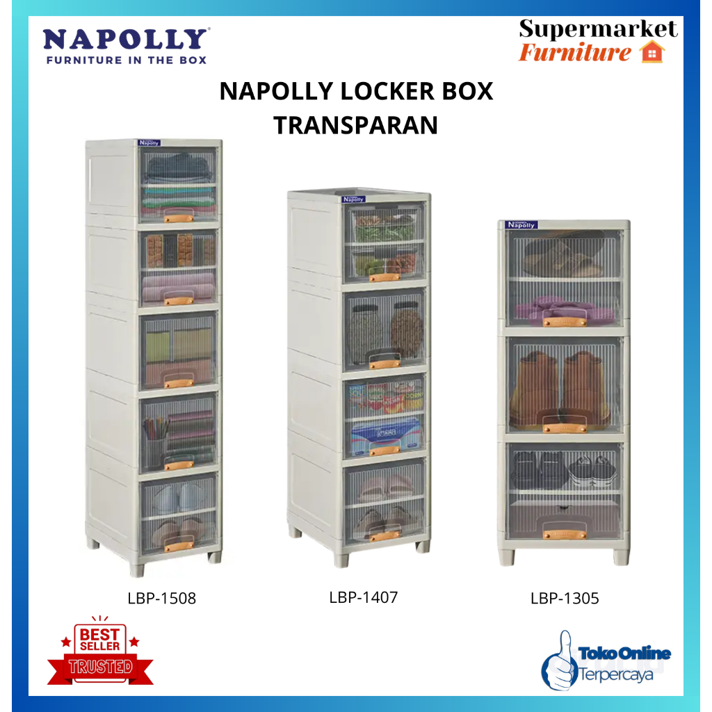 Jual CARGO - LEMARI PLASTIK NAPOLLY LOCKER BOX TOWER 1 BARIS TRANSPARAN ...