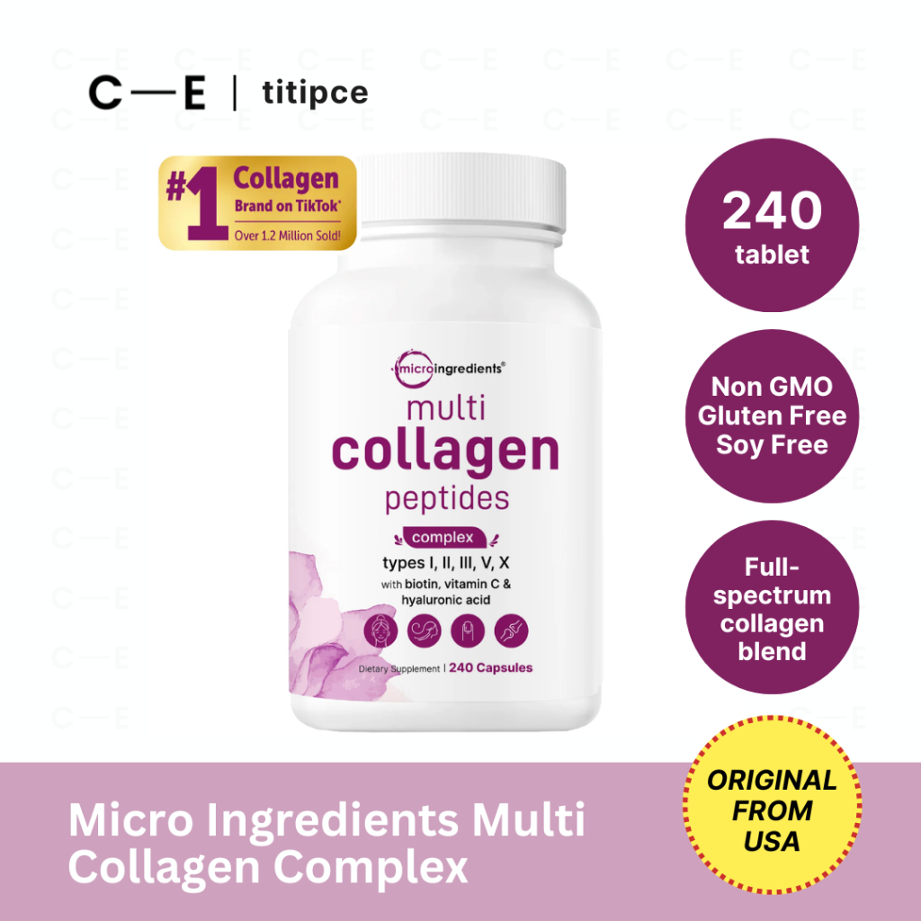 Jual Micro Ingredients Multi Collagen Complex 240 Capsules USA | Shopee ...