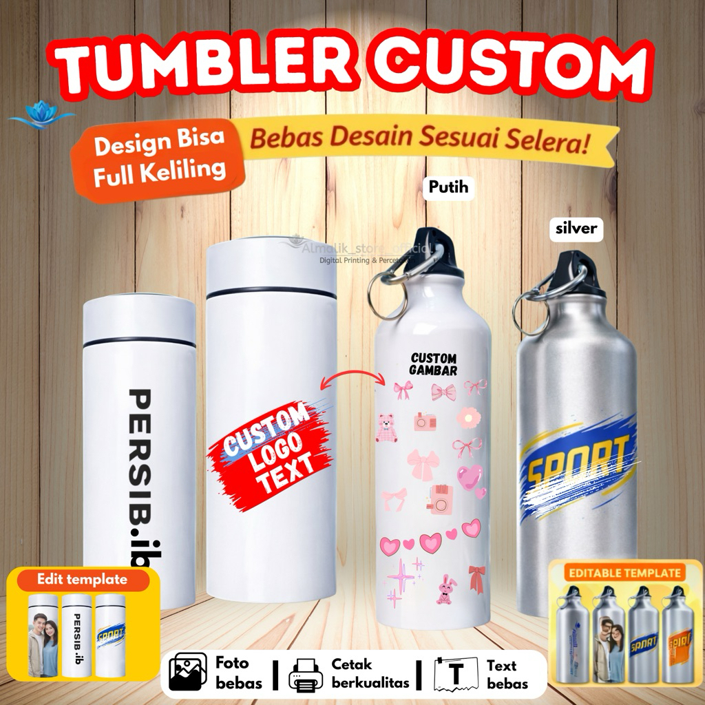 Jual Tumbler Custom Nama | Botol Minum Custom Stainless & Aluminium ...