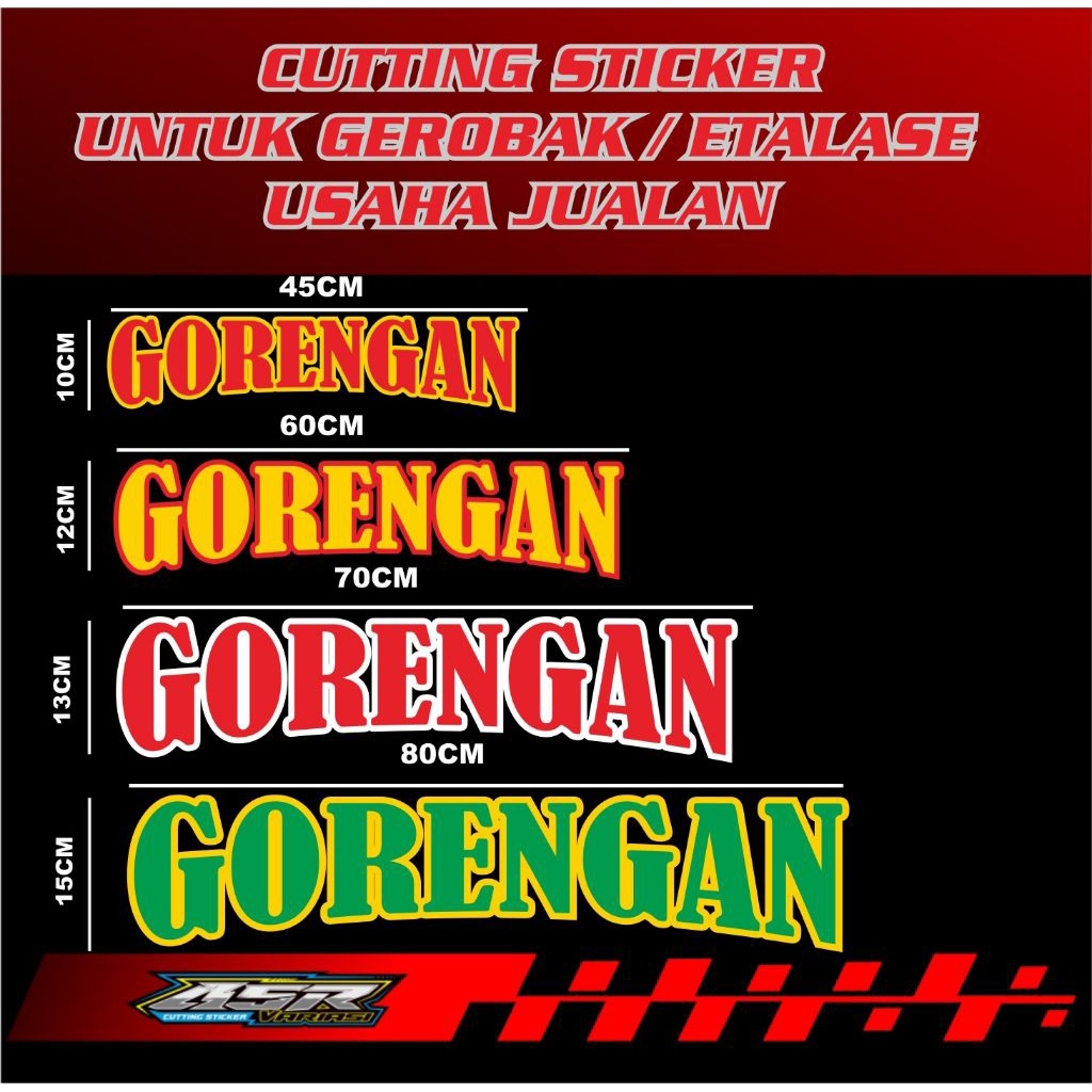 Jual sticker gerobak usaha jualan, Cutting sticker tulisan GORENGAN ...