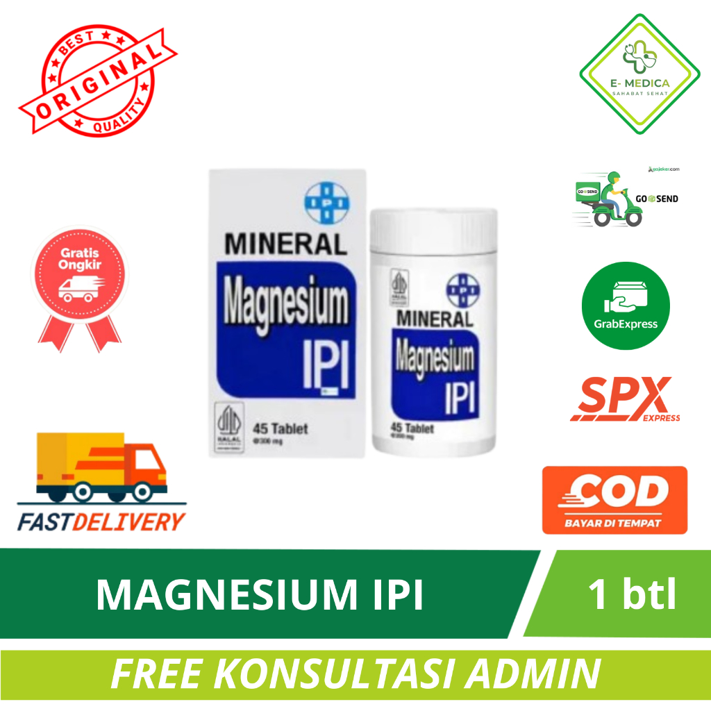 Jual VITAMIN IPI Mineral Magnesium Botol @45 Tablet - Suplemen | Shopee ...