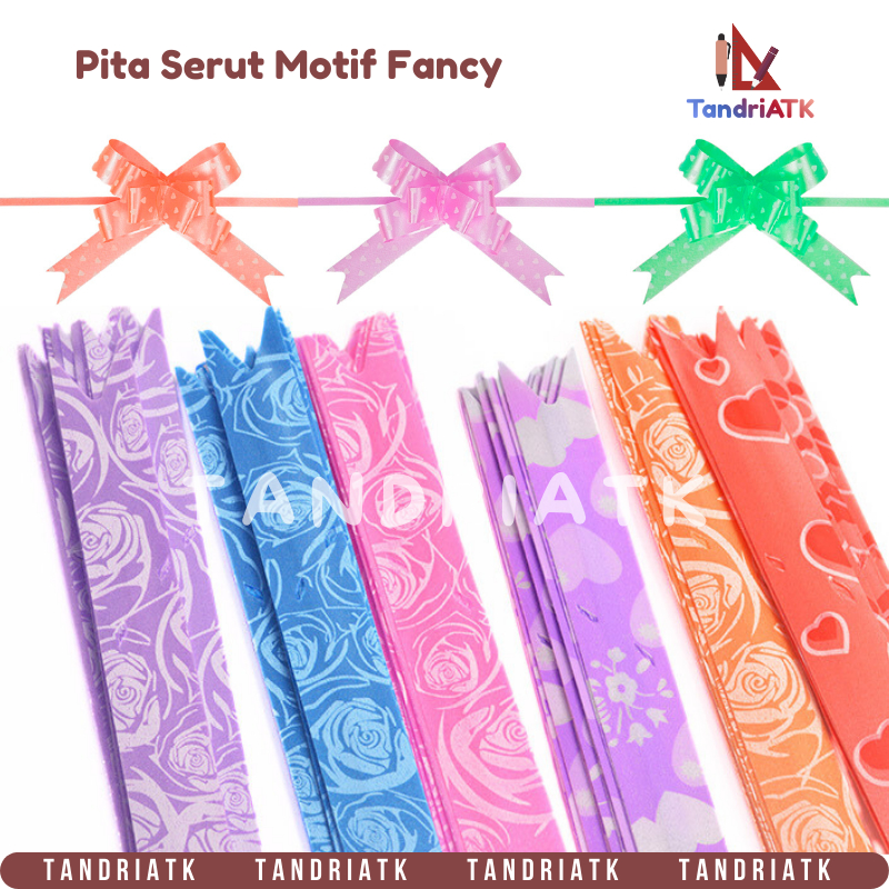Jual [1 Pak Isi 10 Pcs] Pita Tarik / Pita Serut MOTIF FANCY 18 23 30 mm ...