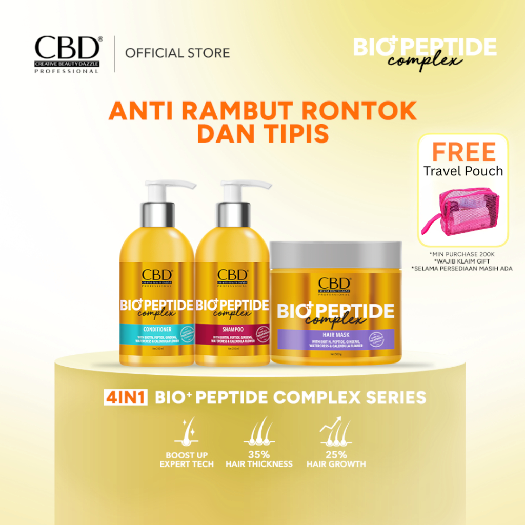 Jual CBD BIO+PEPTIDE COMPLEX Shampoo / Conditioner / Hair Mask for Hair ...