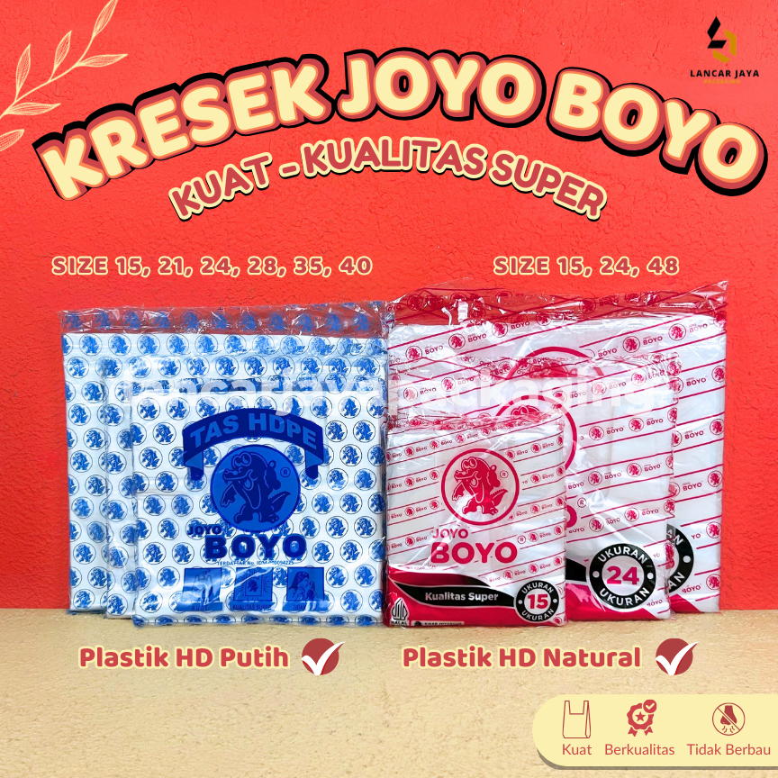 Jual Kantong Kresek Boyo Putih Dop Bening Transparan Natural Size 15 ...