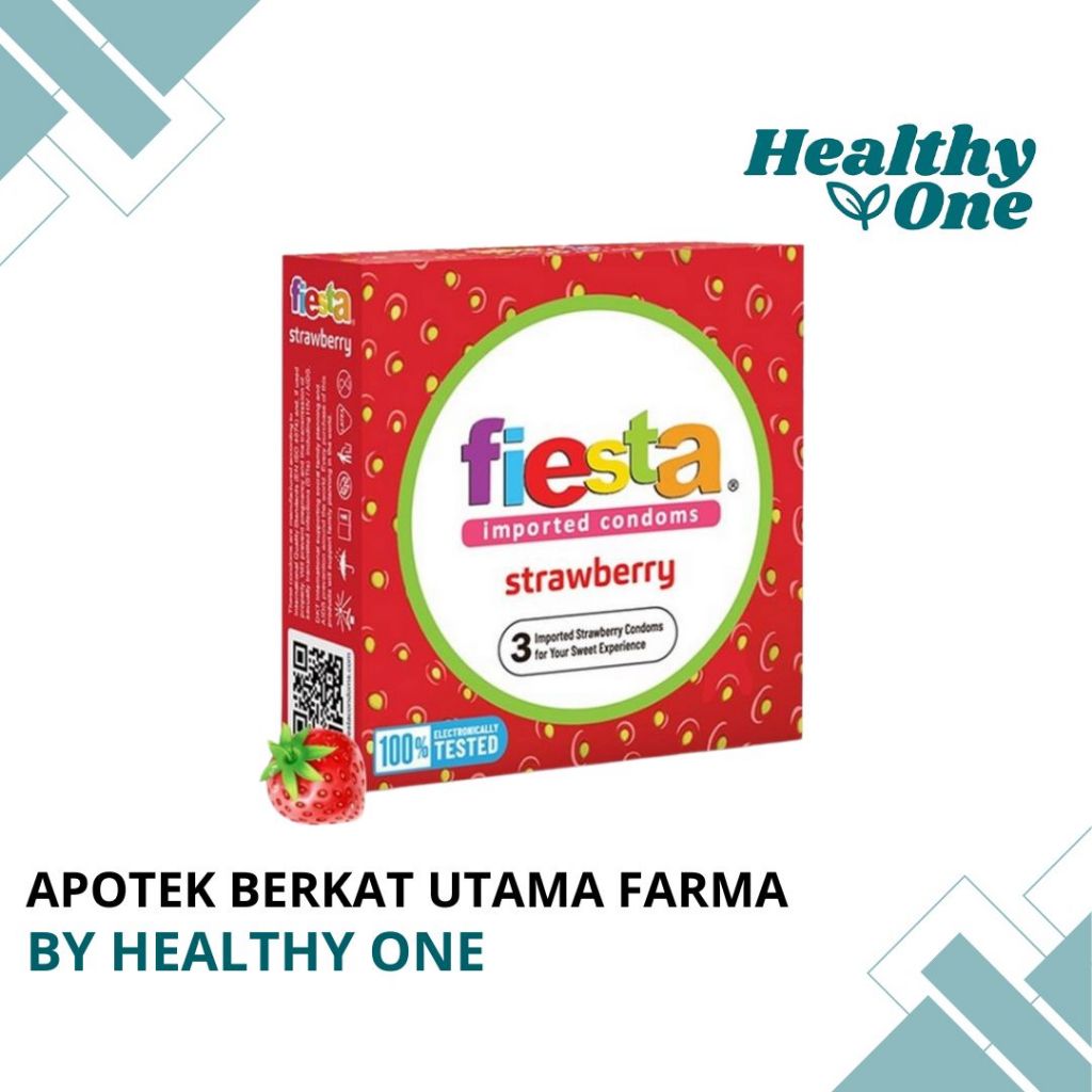 Jual KONDOM FIESTA STRAWBERRY 3 SACHET | Shopee Indonesia
