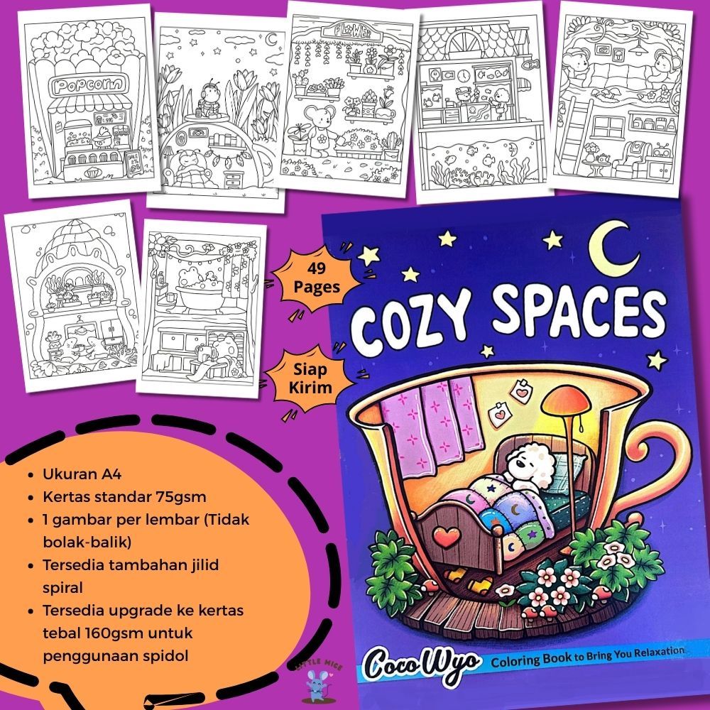 Jual Buku Mewarnai Cozy Space A4 75gsm Buku Mewarnai Cozy Spaces 49 ...