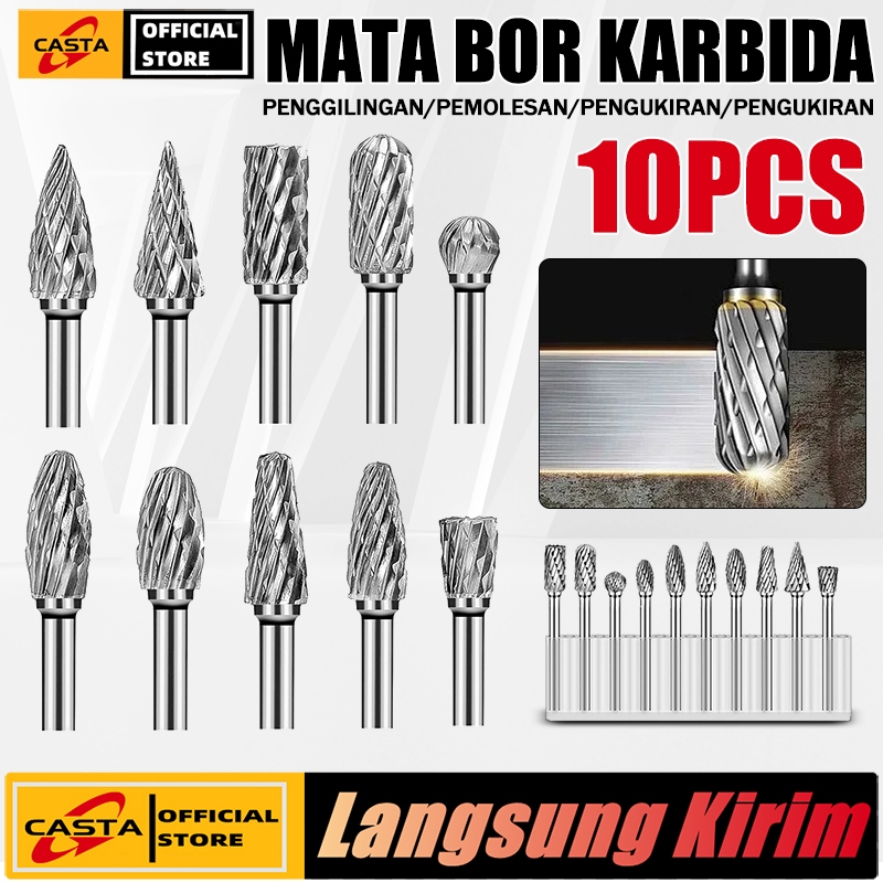 Jual CASTA 10 PCS Mata Bor HSS Kikir Ukir Kayu Mini Drill Grinder,Mata ...