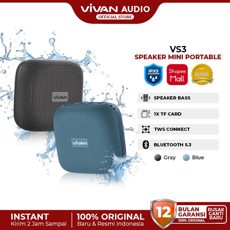 Jual VIVAN Speaker Mini Series Super Bass Audio Sound TWS Connect IPX5 ...
