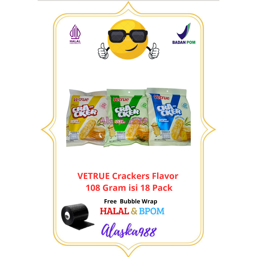 Jual Vetrue Rice Crackers 108g isi 18 Pcs - Snack Beras Panggang Non ...