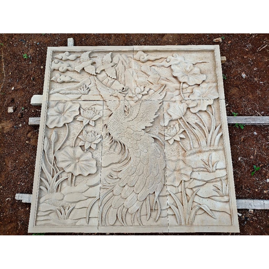 Jual Relief batu paras desain merak dan custom nama | Shopee Indonesia